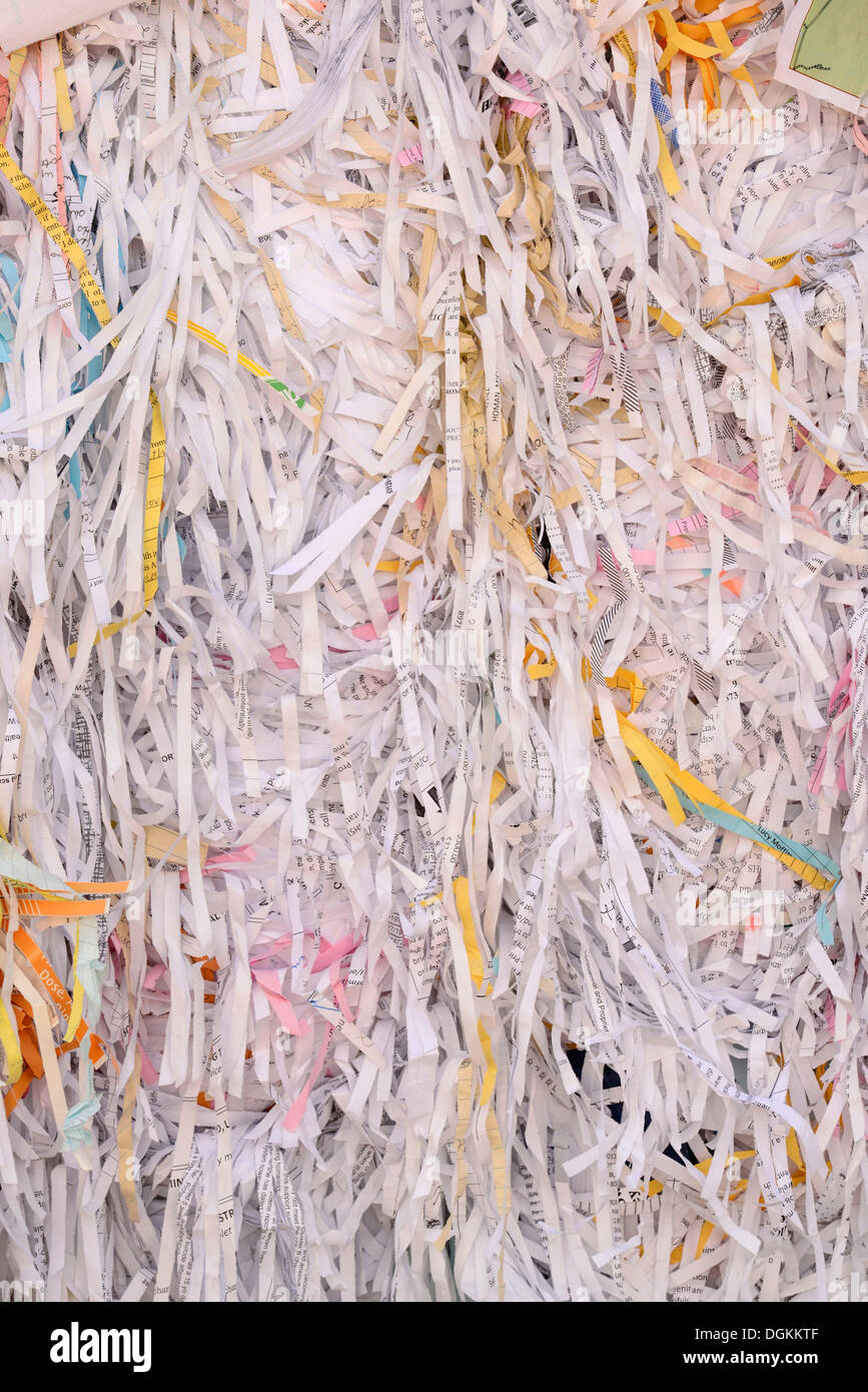 Bale of shredded paper at the recycling collection facility in ...