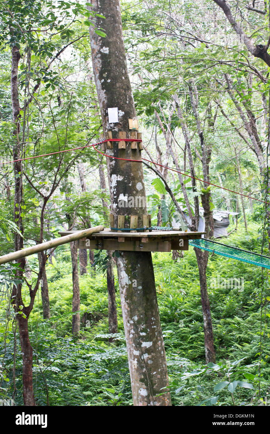 ropes course station Stock Photo - Alamy