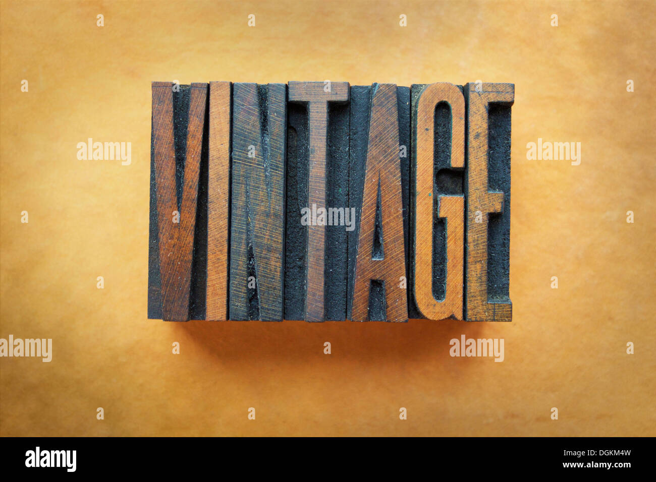 The word VINTAGE written in letterpress type Stock Photo - Alamy