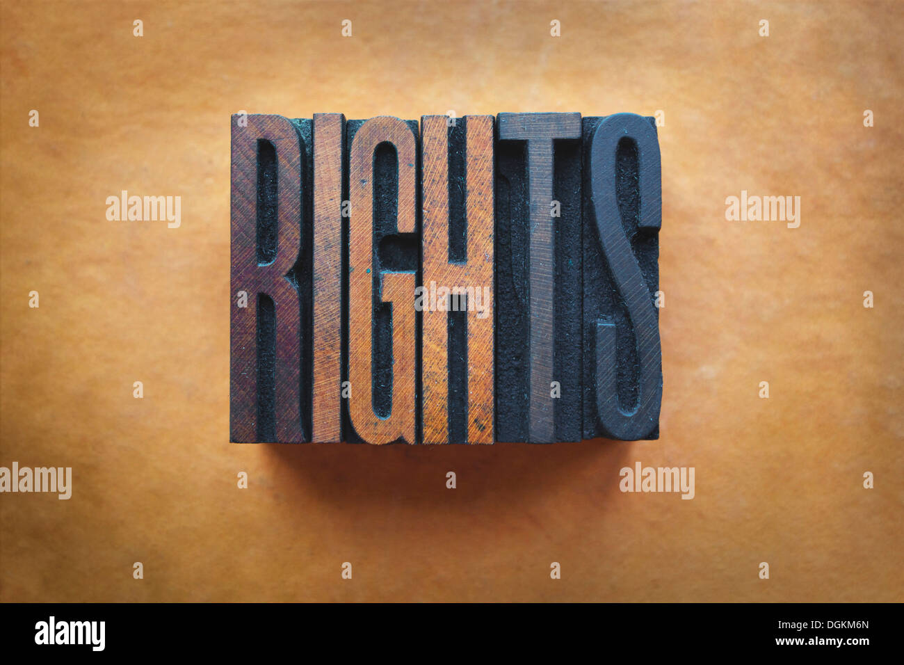 The word RIGHTS written in vintage letterpress type Stock Photo - Alamy
