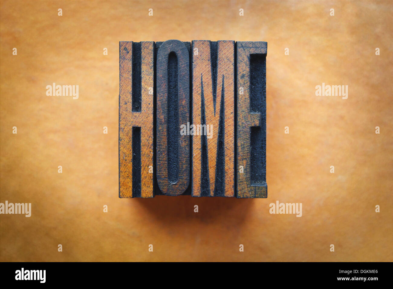The word HOME written in vintage letterpress type Stock Photo - Alamy
