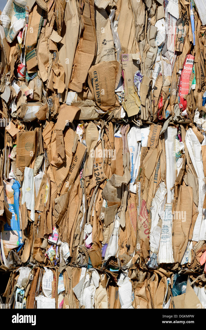 Cardboard bales waste recycling hi-res stock photography and images - Alamy