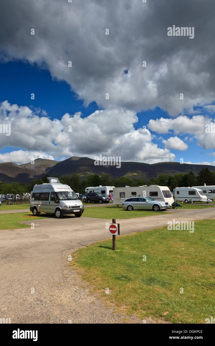Caravans and motorhomes on a camping site in Cumbria Stock Photo - Alamy