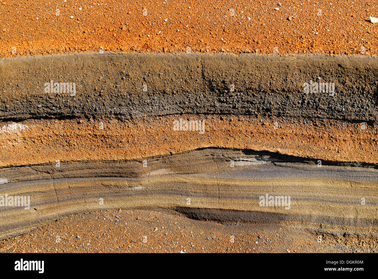 Sediments of sand and ash, volcanic area of Mt Ruapehu, Tongariro ...