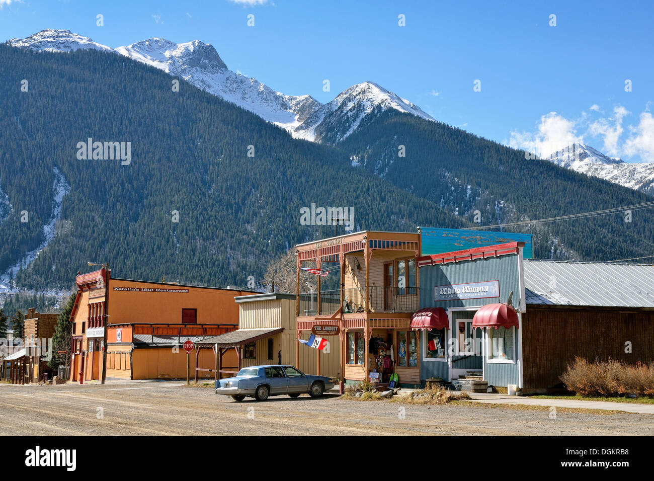 Street with historic buildings, Silverton, Colorado, USA Stock Photo ...