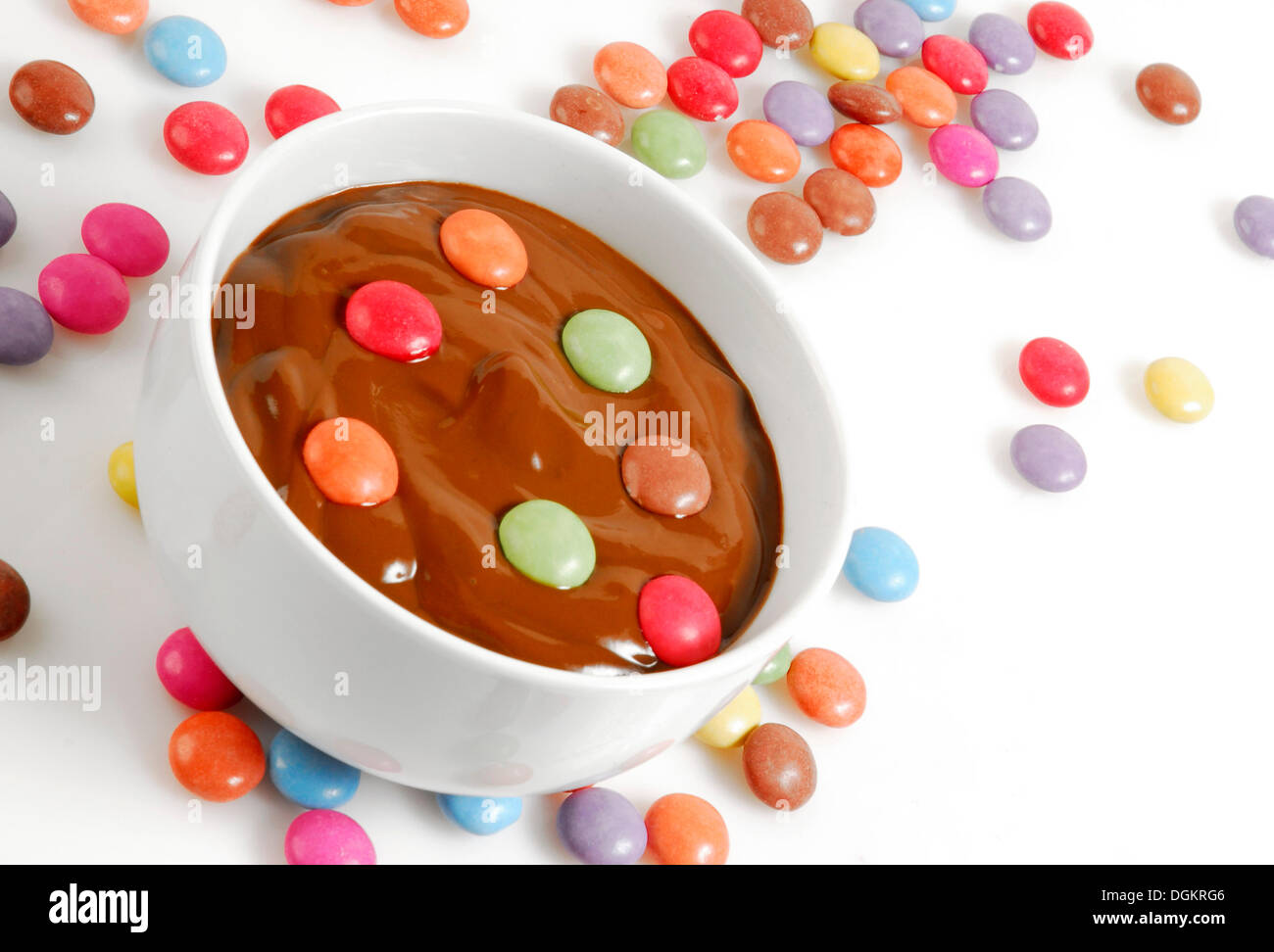 Chocolate cream with smarties Stock Photo - Alamy
