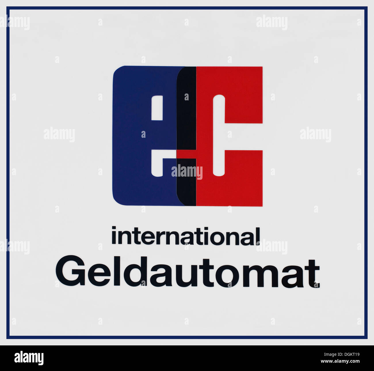 Sign, EC international ATM Stock Photo - Alamy