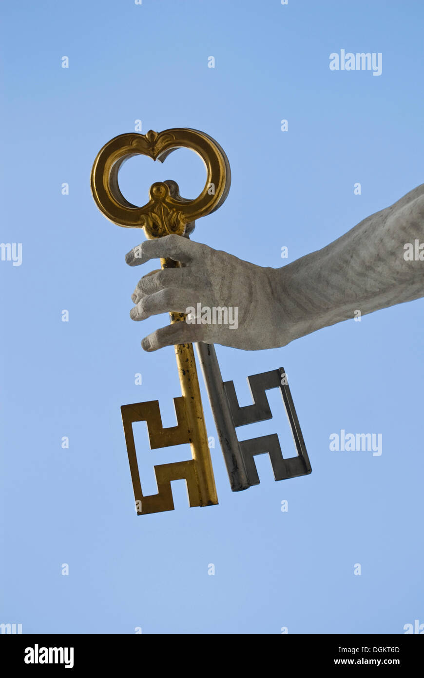 St. Peter holding the Keys of Heaven, detail, hand with 2 keys, in ...