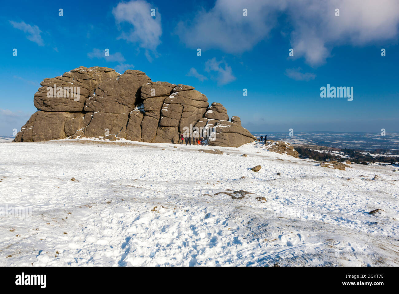 Haytor Rocks which is a granite tor in Dartmoor National Park Stock ...