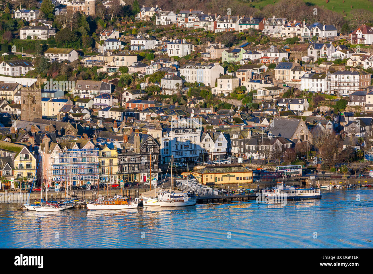 River Dart estuary with Dartmouth in the background Stock Photo - Alamy