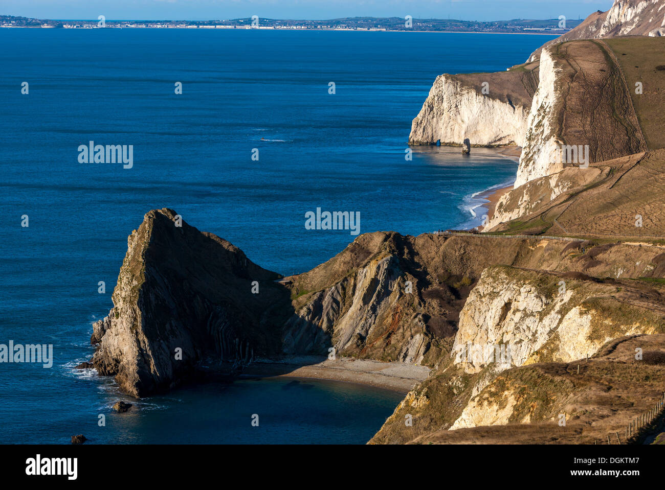 View towards Bat's Head and Butter Rock Stock Photo - Alamy