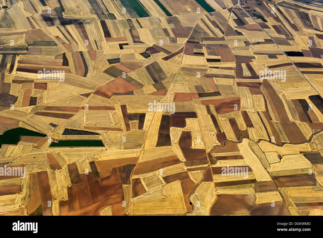 Aerial view, Castilian countryside, Soria, Castile and León, Spain ...