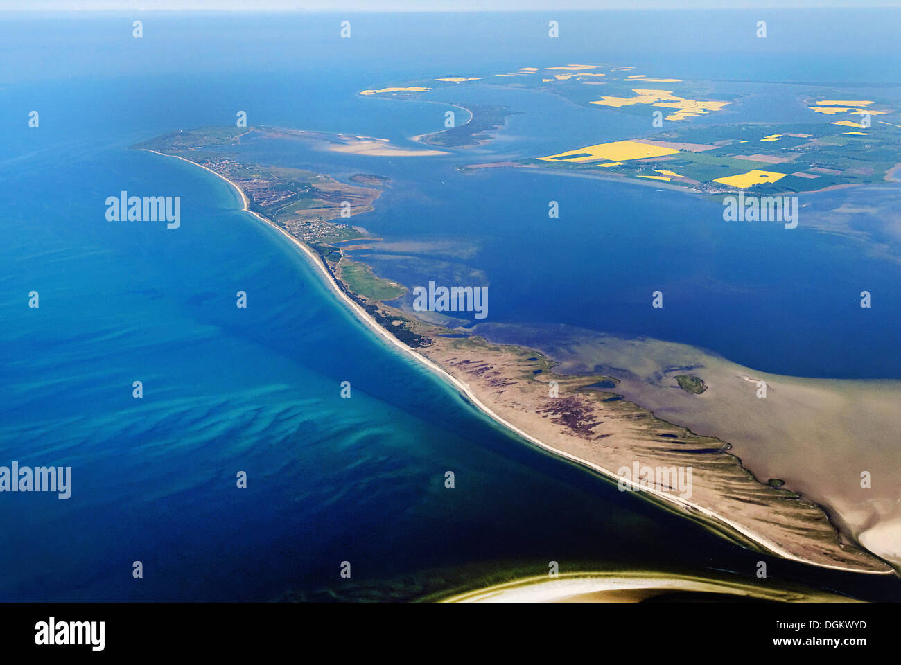 Aerial view, Hiddensee island, Hiddensee, Hiddensee, Mecklenburg ...