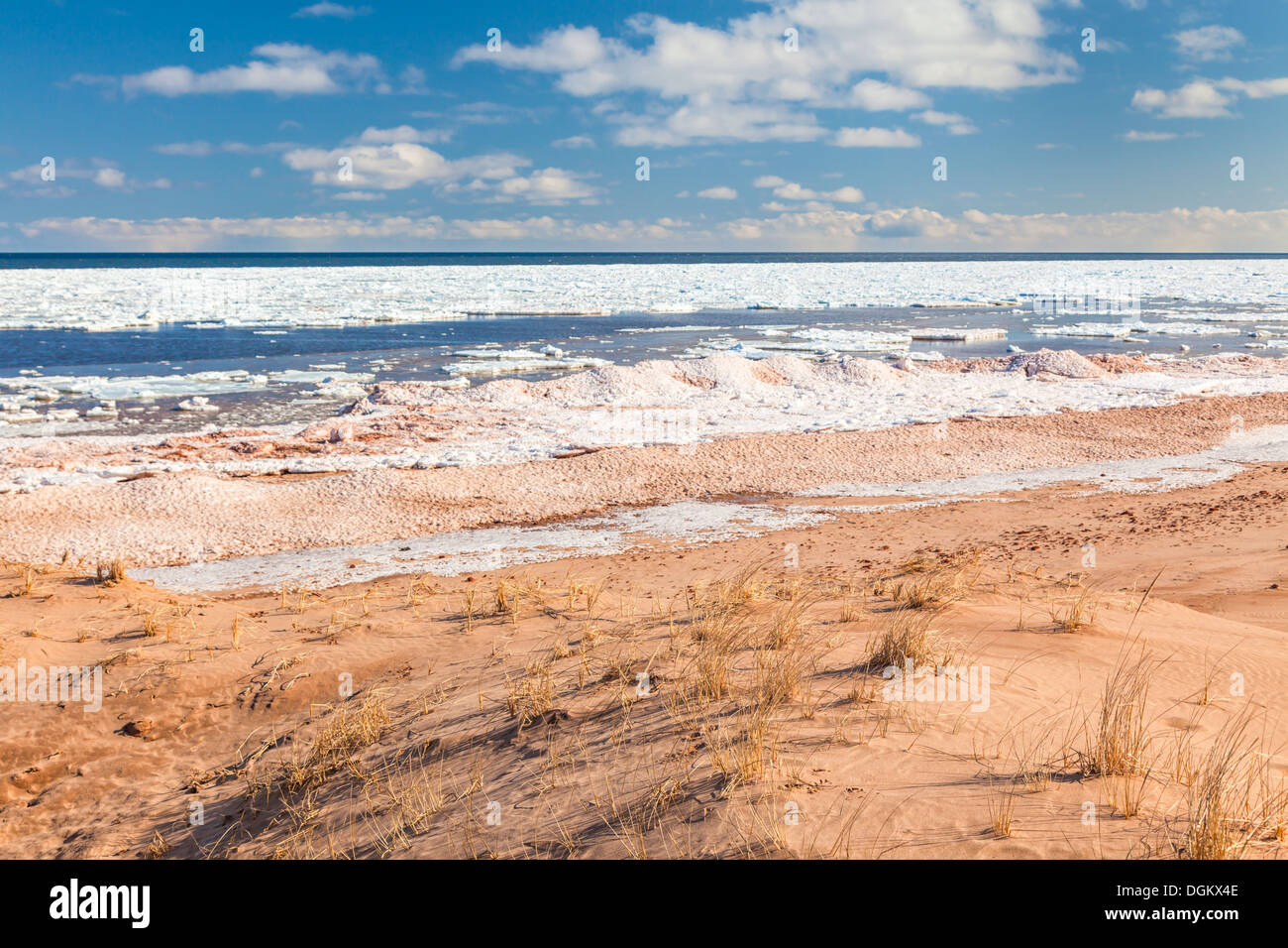 Ice is breaking up on the north side of Prince Edward Island, Canada ...