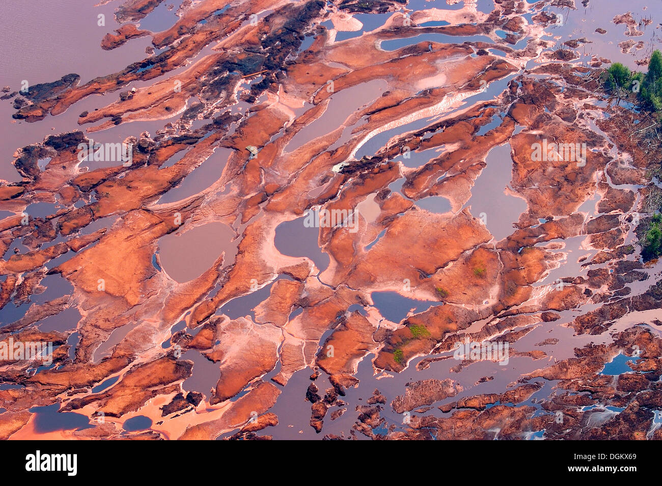 Aerial view, red mud or red sludge deposits, Stade, Stade, Lower Saxony ...