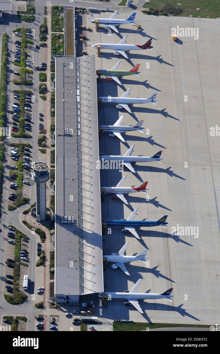 Aerial view, Airbus delivery centre, Hamburg, Hamburg, Germany Stock ...