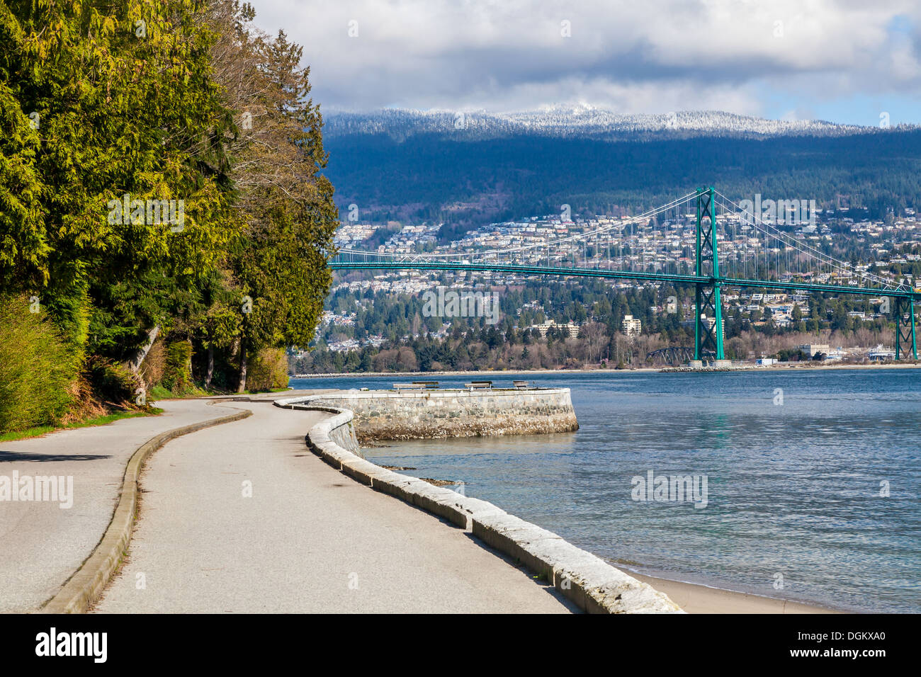View of the Lions Gate Bridge in Vancouver, British Columbia Stock ...