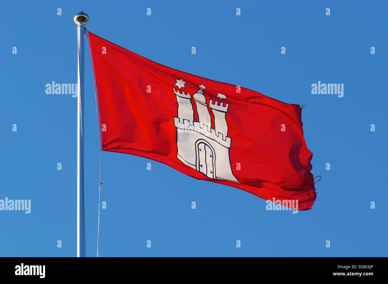 Flag of Hamburg, Hamburg, Hamburg, Germany Stock Photo - Alamy