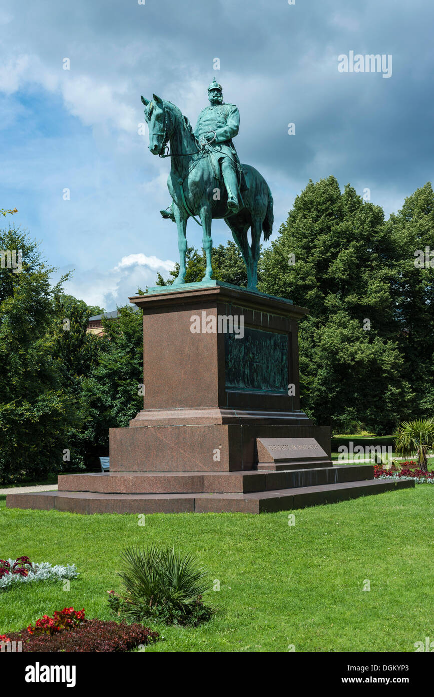 Equestrian statue of Kaiser Wilhelm I, castle gardens, Kiel-Mitte, Kiel ...