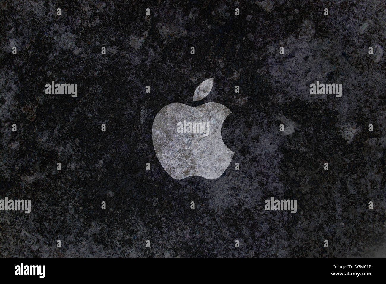 Apple Logo On Distressed Background Stock Photo - Alamy