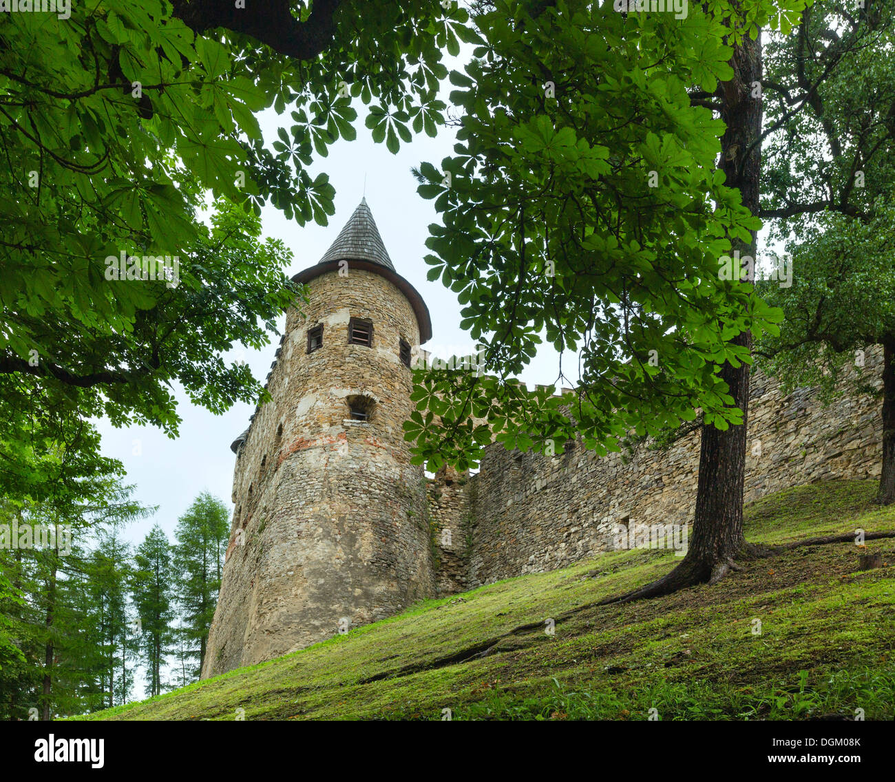 Lubovna Castle (Slovakia) summer veiw. Built in 1280y polish duke ...