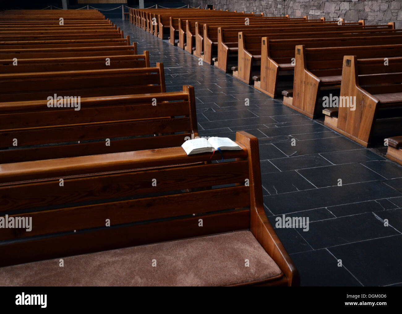 Empty pews in the Church of St. Anne in Düren (Nordrhein-Westfalen ...