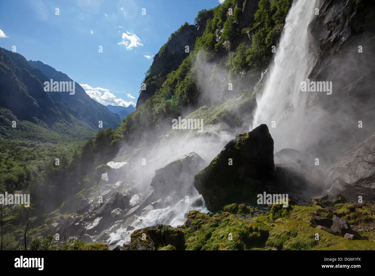 Waterfall of Foroglio, Bavona Valley, Val Bavona, Maggia Valley, Valle ...