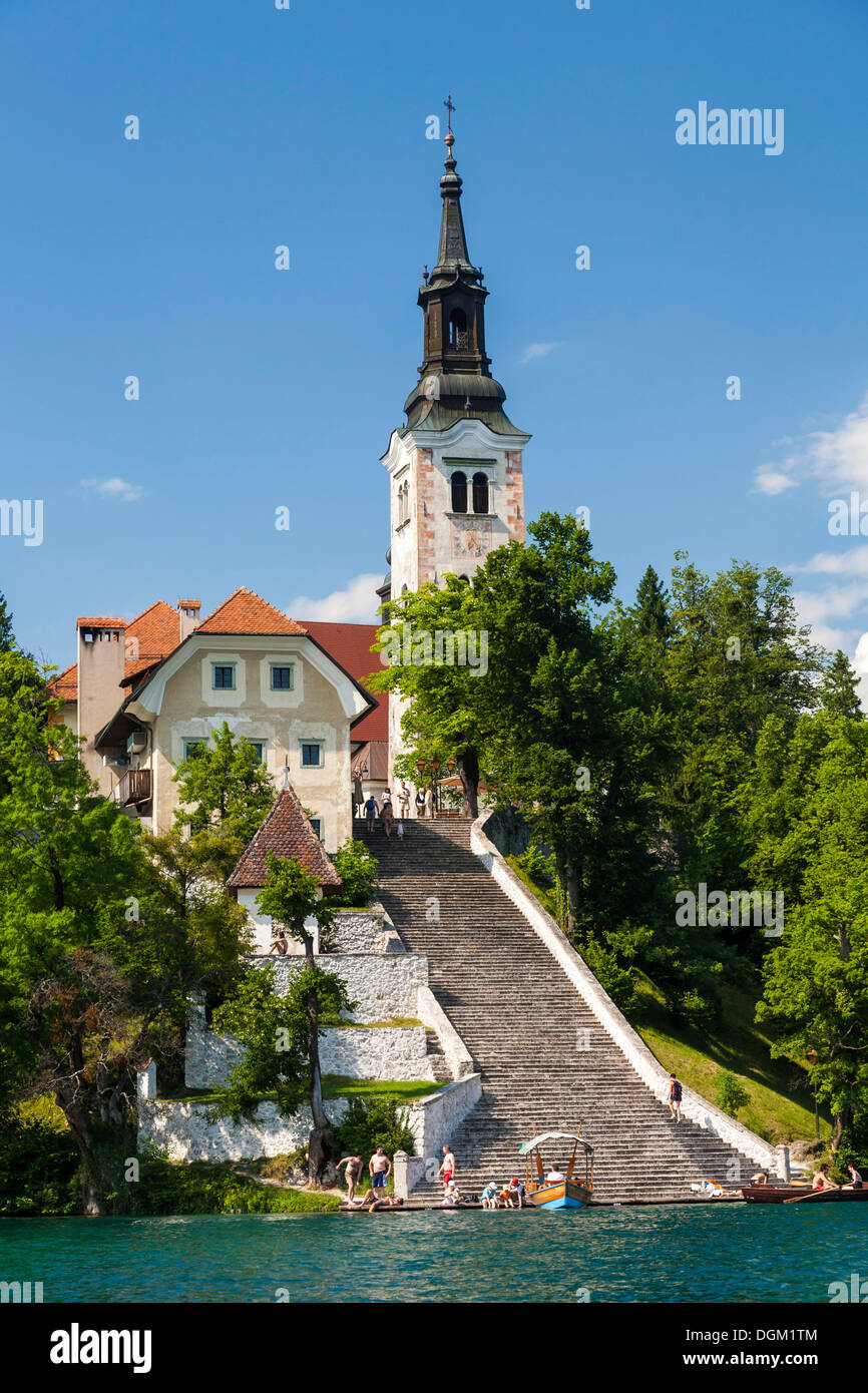 Pilgrimage island of Blejski otok, Lake Bled, Triglav National Park ...