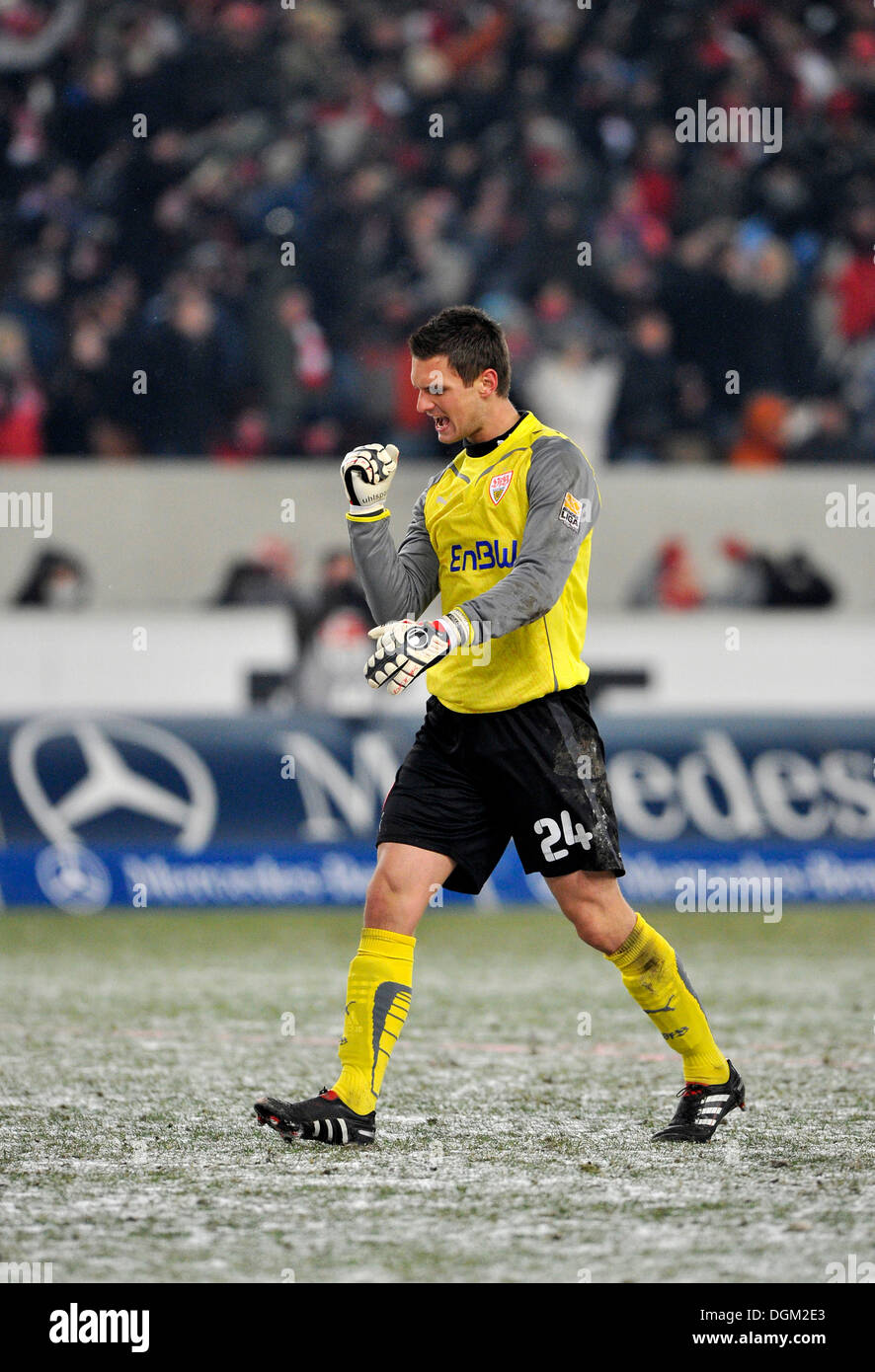 Goalkeeper Sven ULREICH, VfB Stuttgart, celebrating goal Stock Photo ...