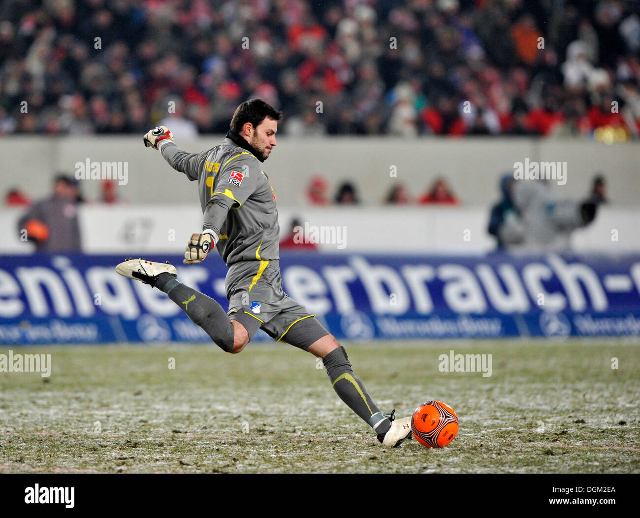 Full length goal football ball shoots hi-res stock photography and ...