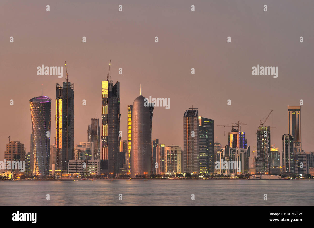 Skyline of Doha, Tornado Tower, Navigation Tower, Peace Towers, Al ...