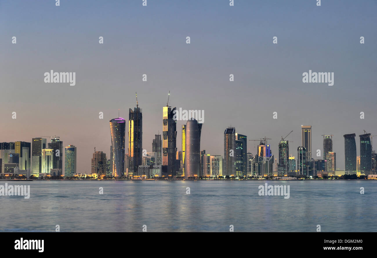 Skyline of Doha, Tornado Tower, Navigation Tower, Peace Towers, Al ...