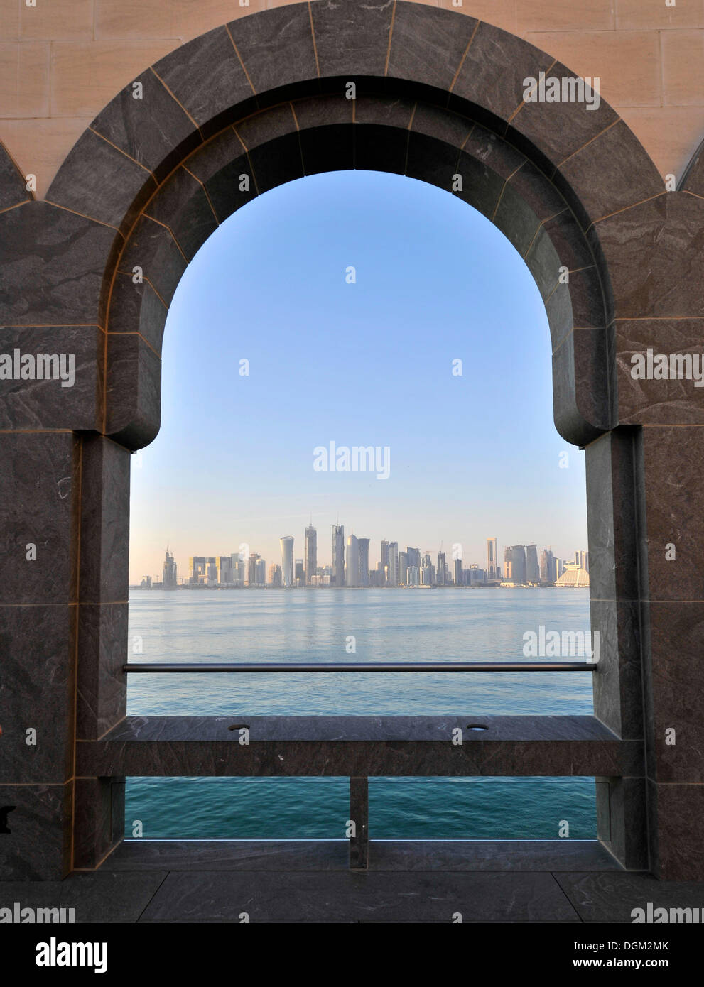 Skyline of Doha, view from the Museum of Islamic Art, Doha, Qatar ...