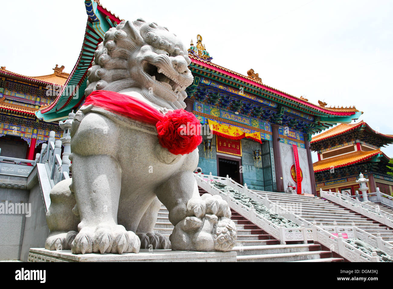 Chinese temple lion statue hi-res stock photography and images - Alamy