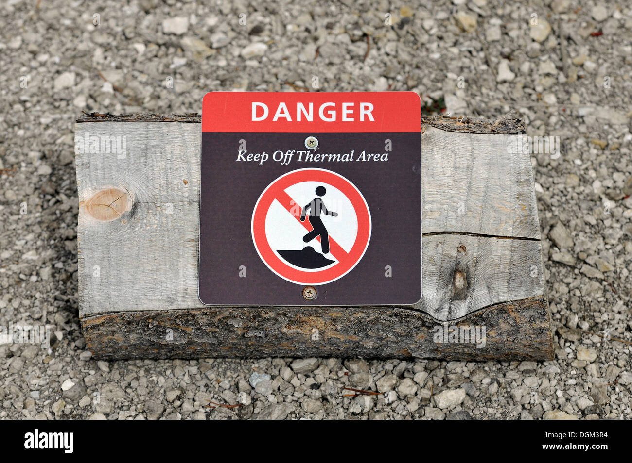 Warning sign yellowstone national park hi-res stock photography and ...