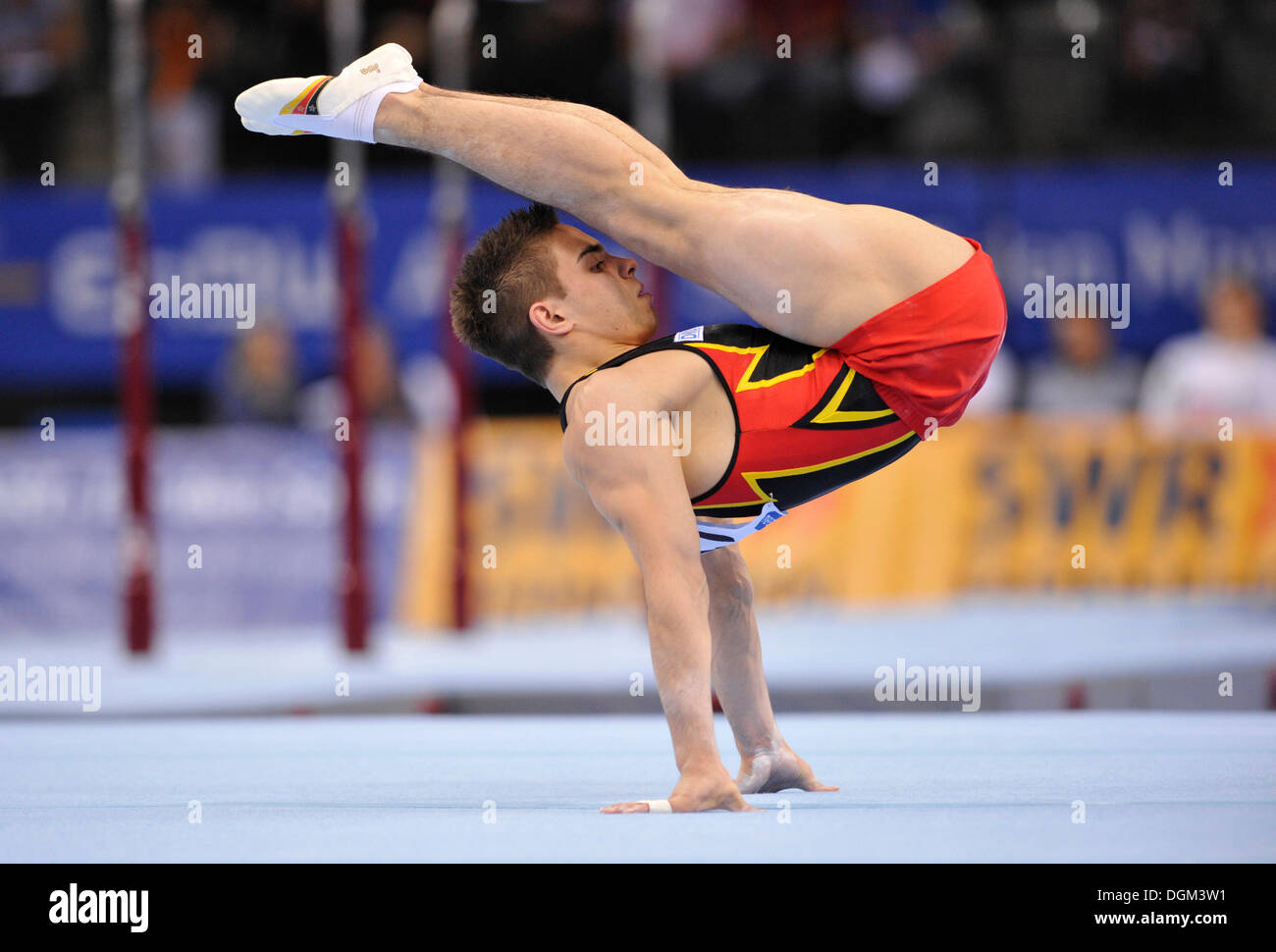 Thomas Taranu, GER, performing floor exercises, EnBW Gymnastics World ...