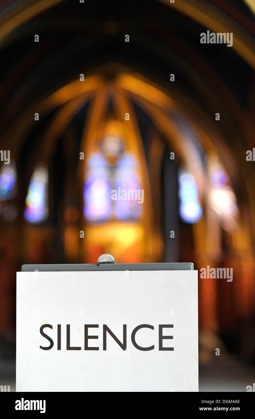Sign, Silence, in front of the choir room, lower chapel or Chapelle ...