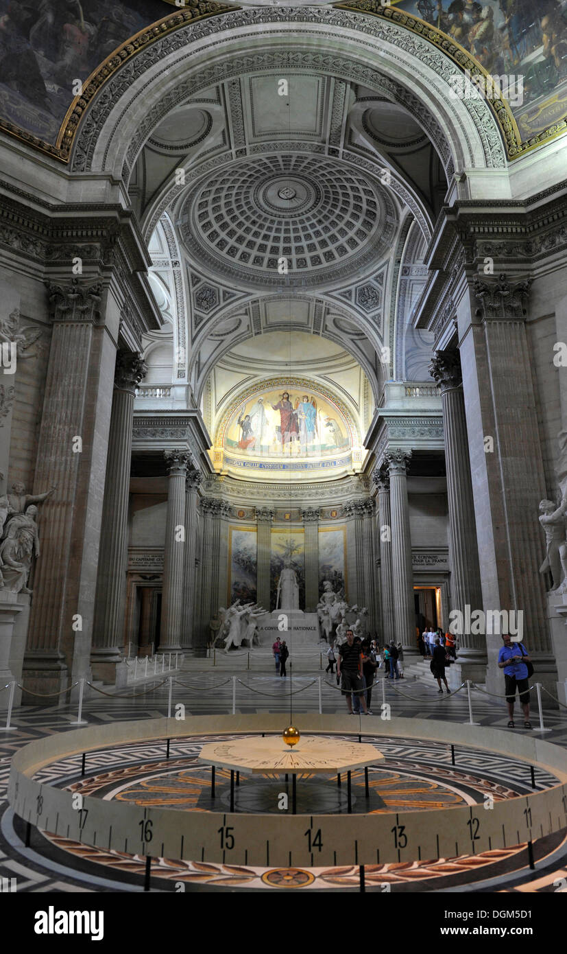 Interior, National Hall of Fame Panthéon with Foucault's Pendulum for ...