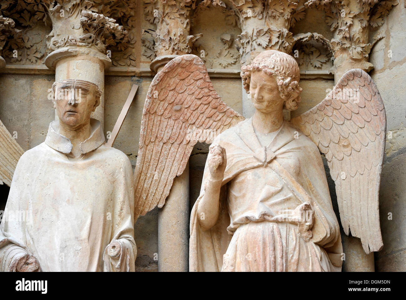 "Friendly Angel", figure on the western facade, Cathedral Notre-Dame de ...