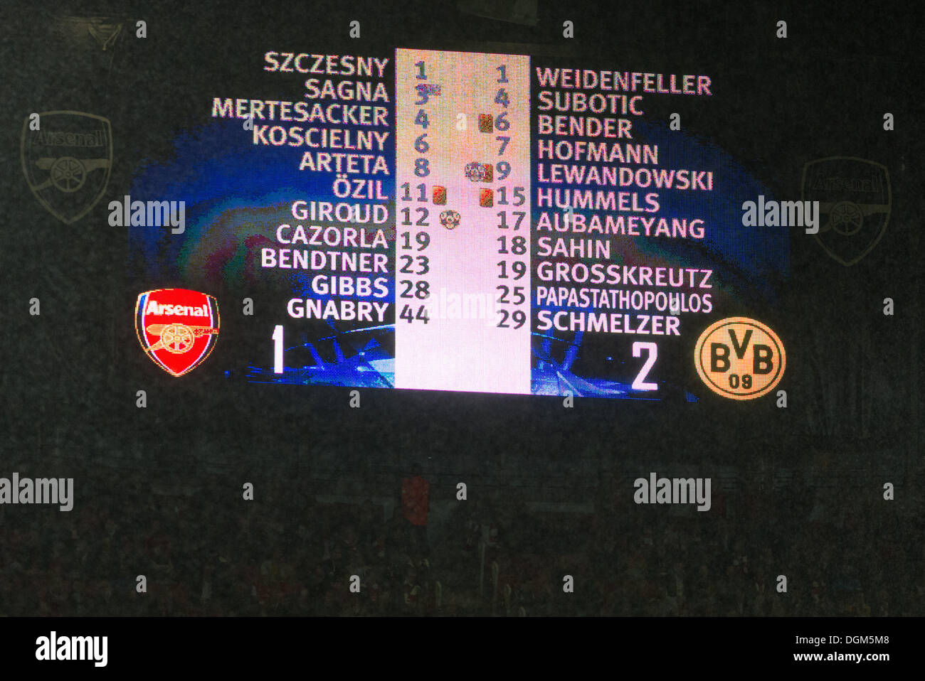 The emirates stadium scoreboard hi-res stock photography and images - Alamy