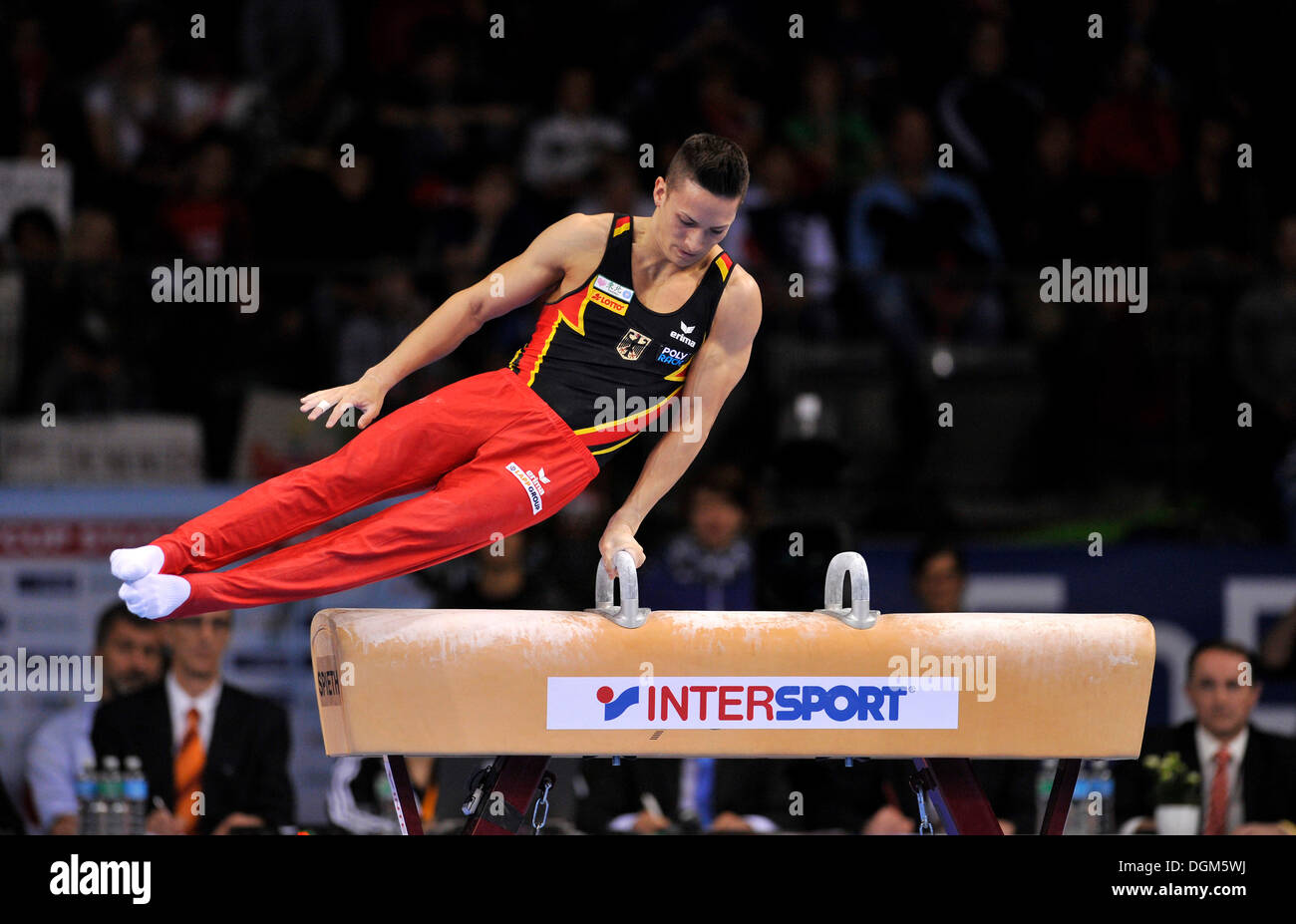 Marcel Nguyen, GER, performing on pommel horse, EnBW Gymnastics World ...