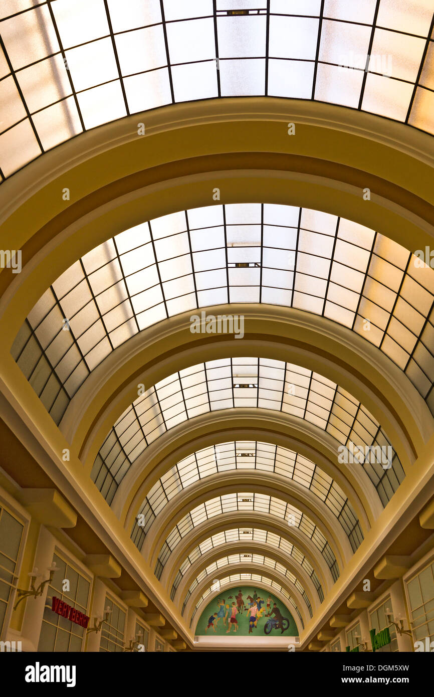 arched glass roof of a gallery Stock Photo - Alamy