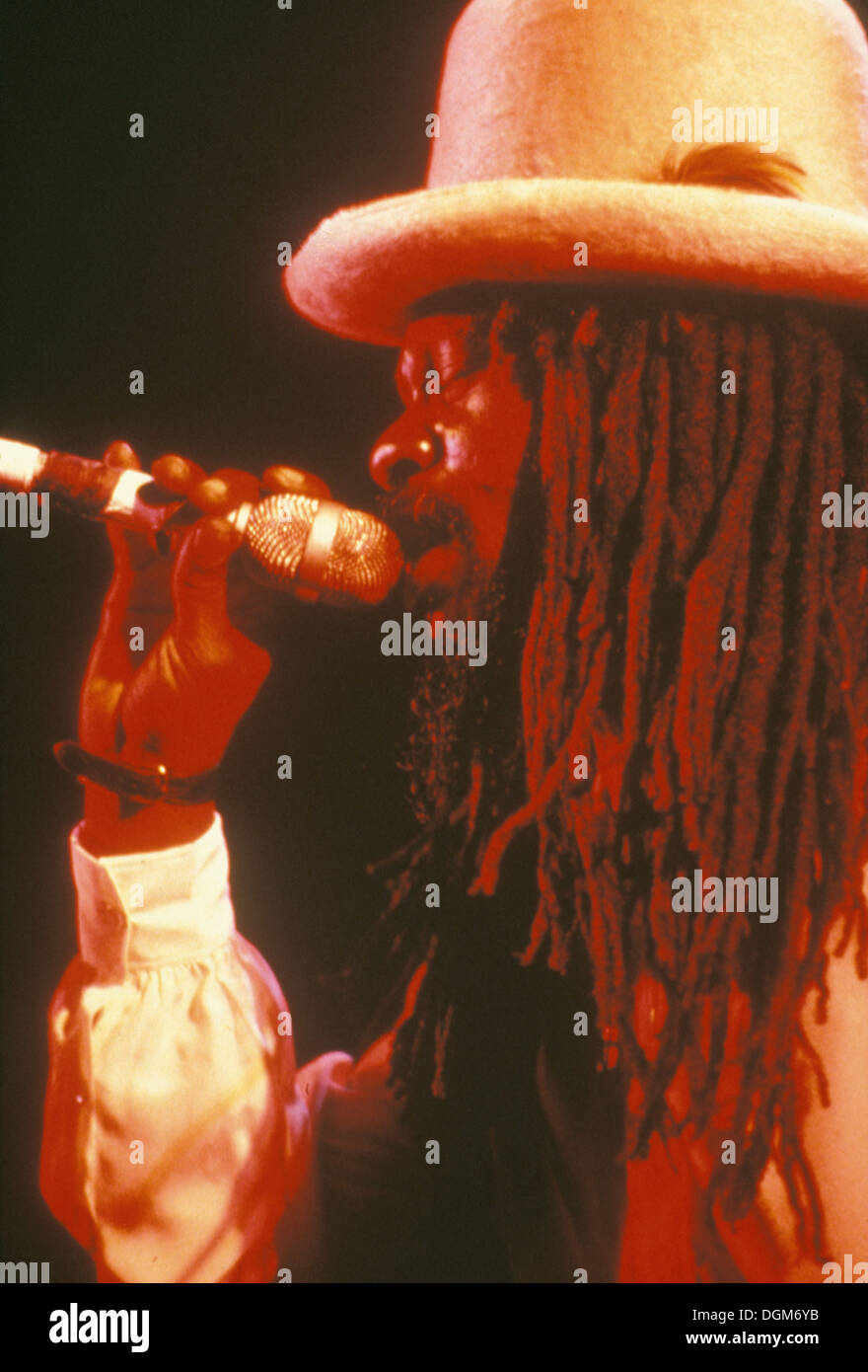 DENNIS BROWN (1957-1999) Jamaican reggae singer in July 1982. Gabor ...