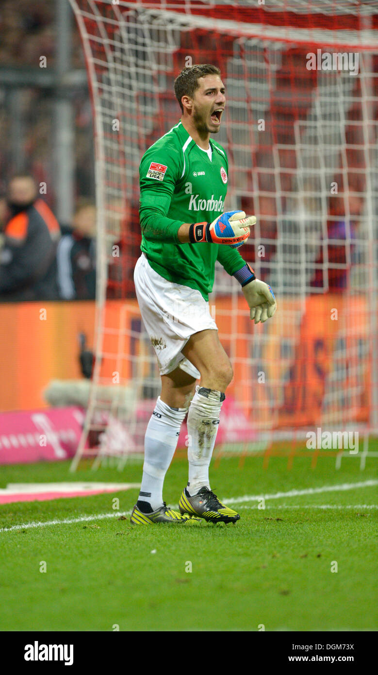 Goalkeeper Kevin Trapp, Eintracht Frankfurt, supporting his team ...