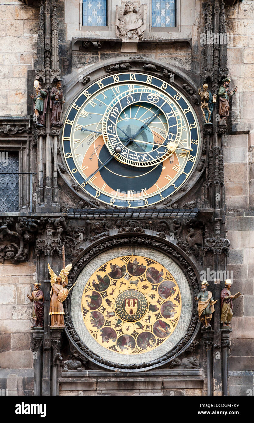 Old Town Hall, Astronomical Clock, Prague, Czech Republic, Europe Stock ...