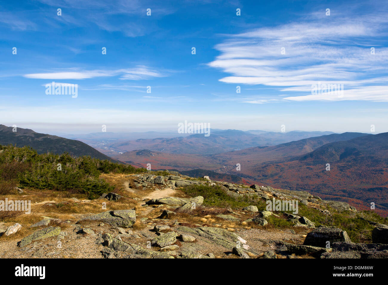 View as seen from Mount Washington National Park, autumn coloured ...