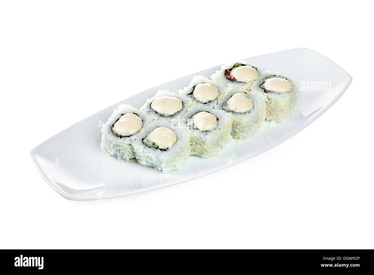 Set sushi rolls delicacy Cut Out Stock Images & Pictures - Alamy