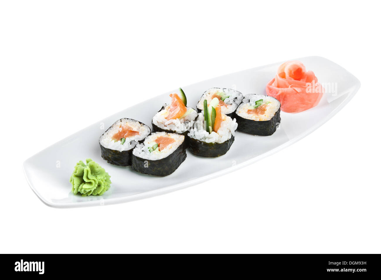 Japanese Cuisine - Sushi (Yasai Roll) on a white background Stock Photo ...