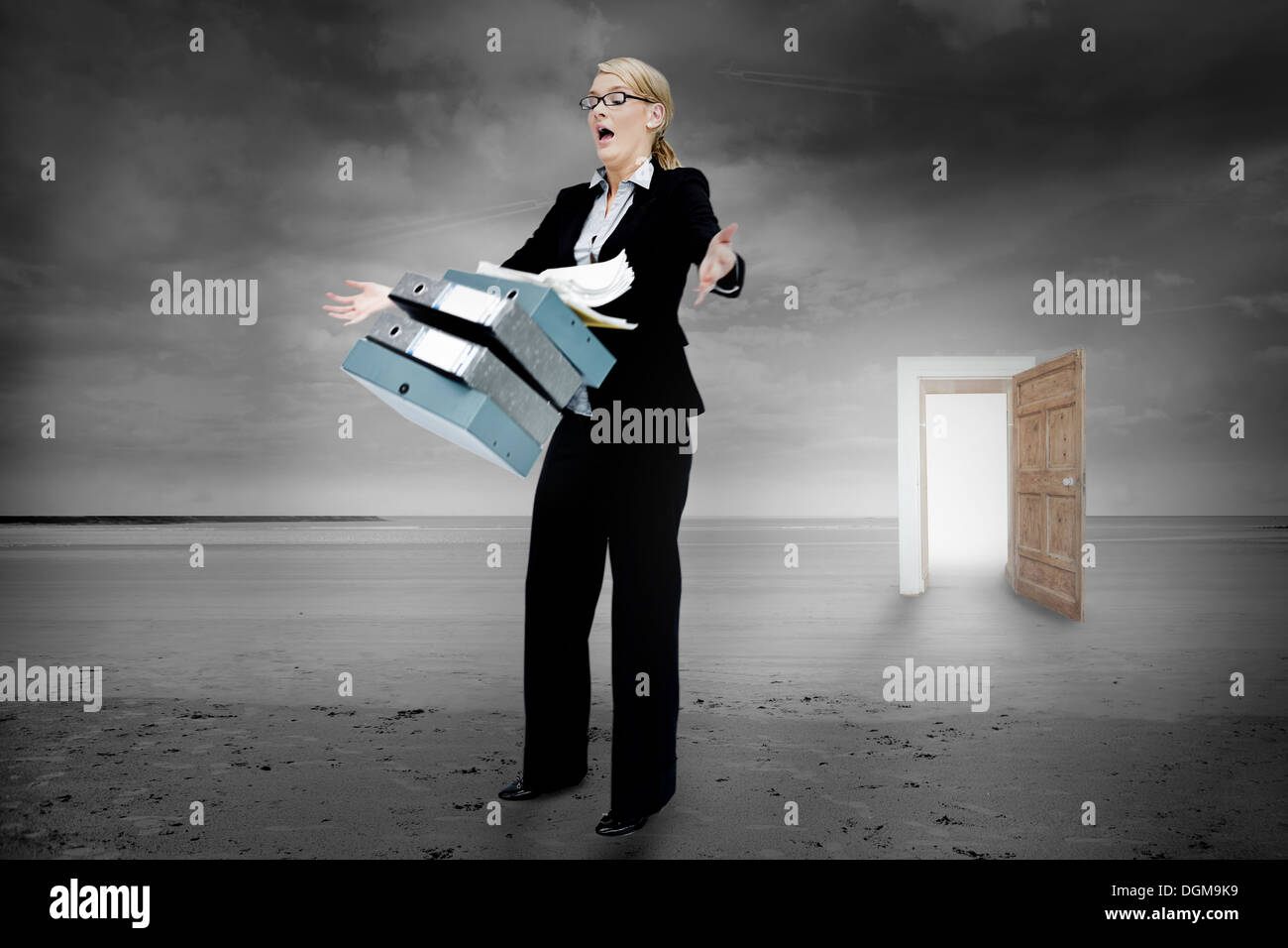 Shocked businesswoman dropping folders Stock Photo - Alamy Shocked businesswoman dropping folders Stock Photo - Alamy