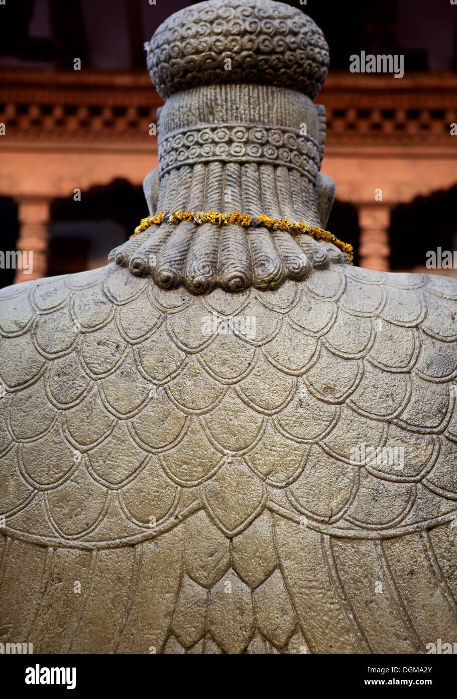 Rear view of statue of Garuda the mythical half eagle half human in ...